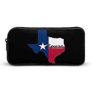 Texas Flag Pencil Case Stationery Pen Pouch Portable Makeup Storage Bag Organizer Gift