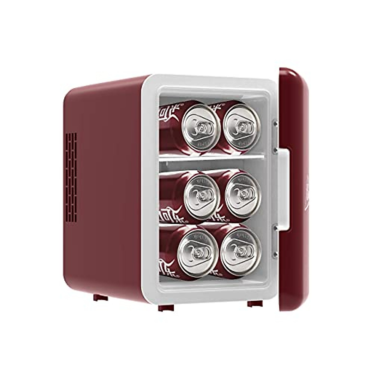 CURTIS MIS135DRP DR. Pepper Mini Portable Compact Personal Fridge Cooler, 4 Liter Capacity, 6 Cans, Makeup, Skincare, Freon-Free & Eco Friendly, Maroon