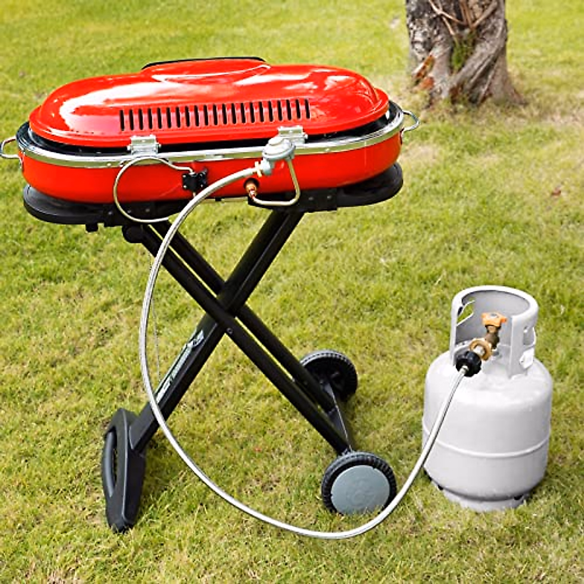 SHINESTAR Propane Adapter & 5ft Braided Hose for Buddy Heaters, Coleman Stoves, Weber Q Grills & More - Converts 1lb to 20lb Cylinders