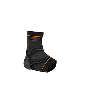 Shock Doctor Compression Knit Ankle Sleeve with Gel Support, Black/Grey, Adult-X-Large