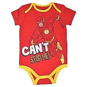 WARNER BROS. Baby Boys 3 Pack Bodysuits: Batman Flash 3-6 Months