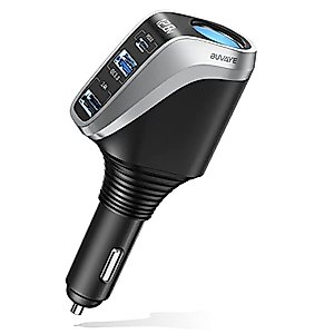 USB C Car Charger, 4 in 1 Cigarette Lighter Adapter, Socket Splitter with 3 USB Ports, 12V/24V Dual USB Type C PD Super Fast Car Charger Adapter Compatible with iPhone14/13/Samsung/Google/GPS/Dash Cam