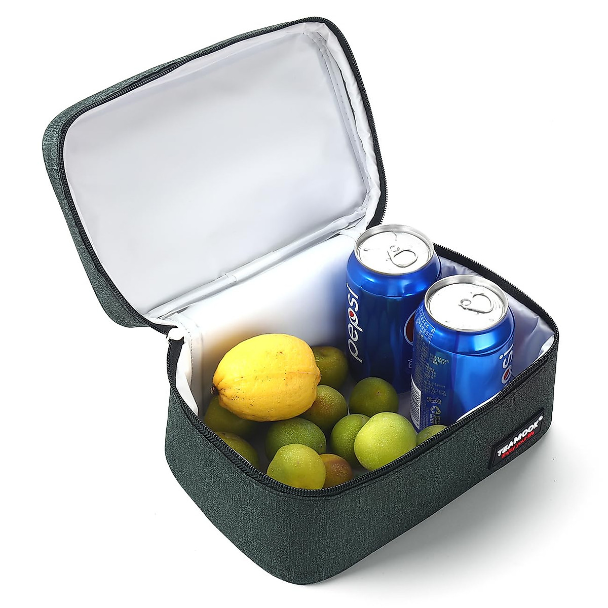 TEAMOOK Small Lunch Bag Mini Lunch Box Insulated Portable for Adults Men Women Work with Handle Black