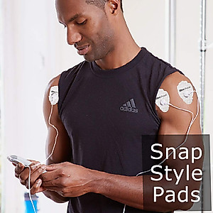 StimChoice TENS Unit Pads Snap Electrodes Hand Shaped Pack Electrode Pad Set, White, 24 Count