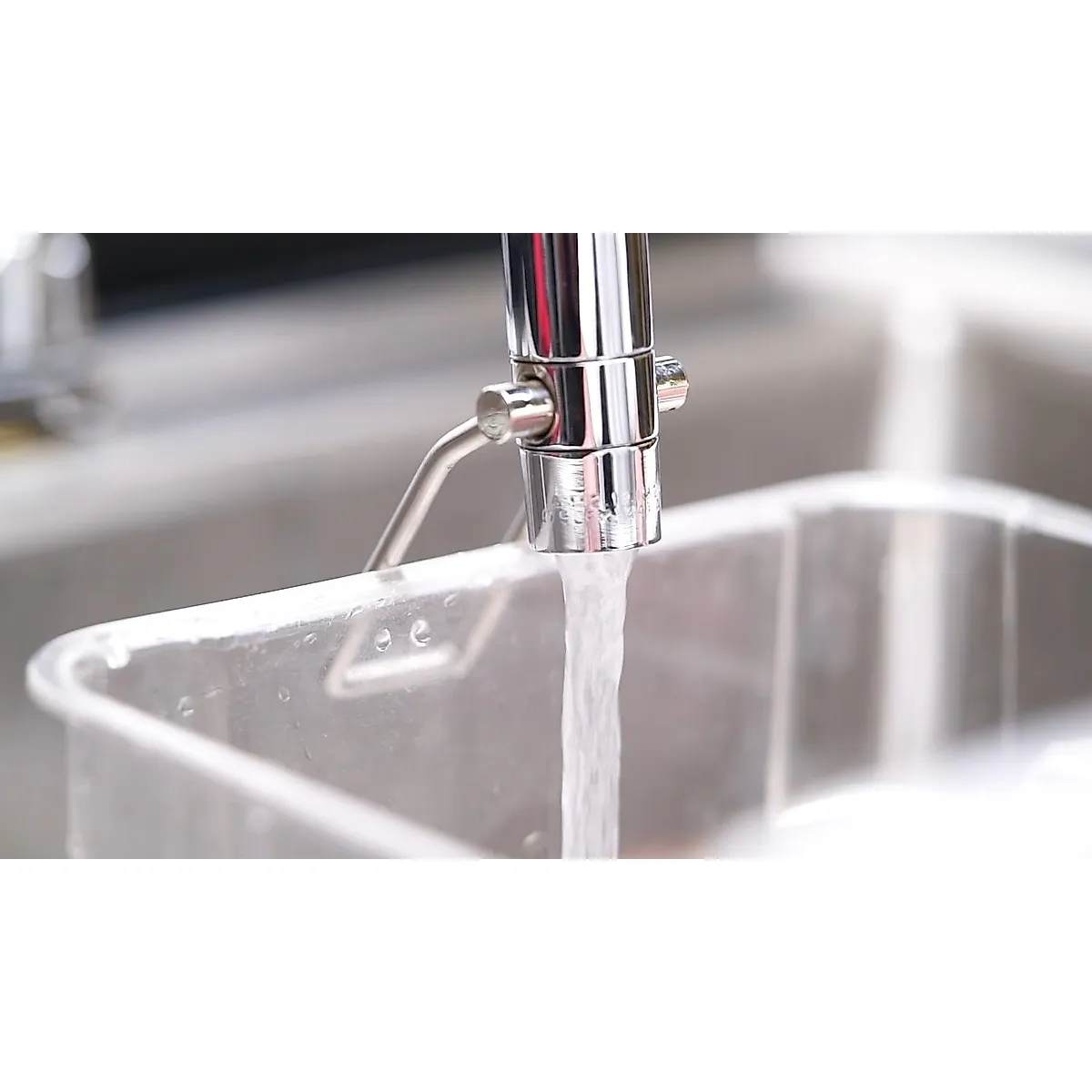 Hands-Free Faucet Hand Wash Adapter | Universal Push Faucet Adapter with 3 Thread Adapters for All Kitchen, Bathroom, and Commercial Kitchen Sinks