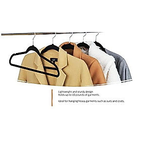 Method Mod Premium Velvet Hangers | Ultra Slim, Non-Slip, Durable Clothes Hanger, Coat Hanger, and Pants Hangers with 360 Degree Swivel Hook | Black Hangers 50 Pack
