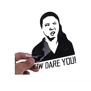 Aokannavi Greta Thunberg How Dare You Laptop Window Car Bumper Helmet Water Bottle - Sticker Graphic - Weatherproof & Long Lasting Sticker (2 Pieces)
