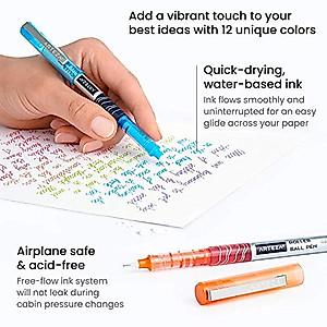 ARTEZA Rollerball Pens Fine Point, Set of 24 Colored Pens with Liquid Ink, Extra Fine 0.5 mm Needle Tip Pen, Make Precise Lines, Office Supplies for Writing, Notetaking, and Drawing