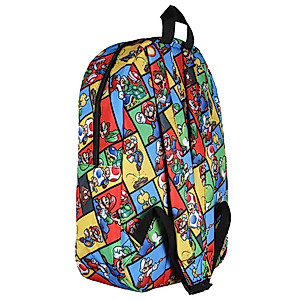 Bioworld Super Mario Backpack Multi Character Video Game School Laptop Travel Backpack