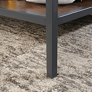 Sauder Nova Loft Coffee Table, L: 33.07" x W: 32.28" x H: 19.09", Grand Walnut Finish