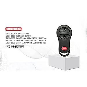 Keyless Entry Remote Fob Clicker Compatible With for 2005 Dodge Ram Pickup