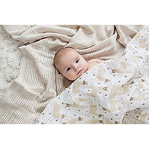 lulujo Baby 100% Cotton Muslin Swaddle Blanket, 47 x 47-Inches, Modern Llama (LJ464)