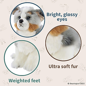 Bearington Hogan The Australian Shepherd Stuffed Animal, 13 Inch Stuffed Puppy