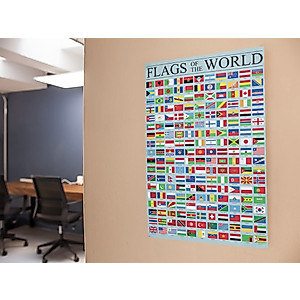 Flags of The World Classroom Reference Chart National Countries Country Symbol Educational Teacher Learning Homeschool Display Supplies Teaching Aide Cool Wall Decor Art Print Poster 12x18