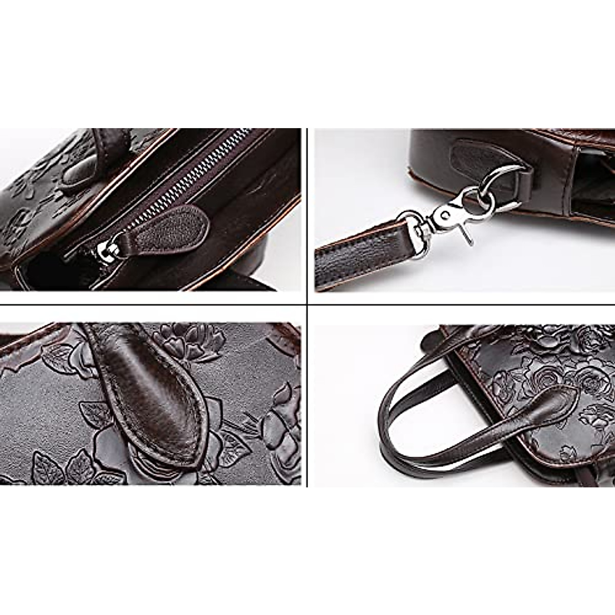 Crossbody Bag for Women Genuine Leather Top Handle Tote Purses Vintage Satchels Handbag (8899)