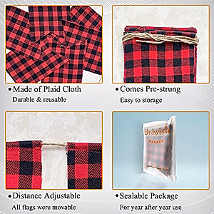 Uniwish Buffalo Plaid Banner Lumberjack Theme Baby Shower Birthday Party Decorations Garland Hanging Sign for Indoor Outdoor Events
