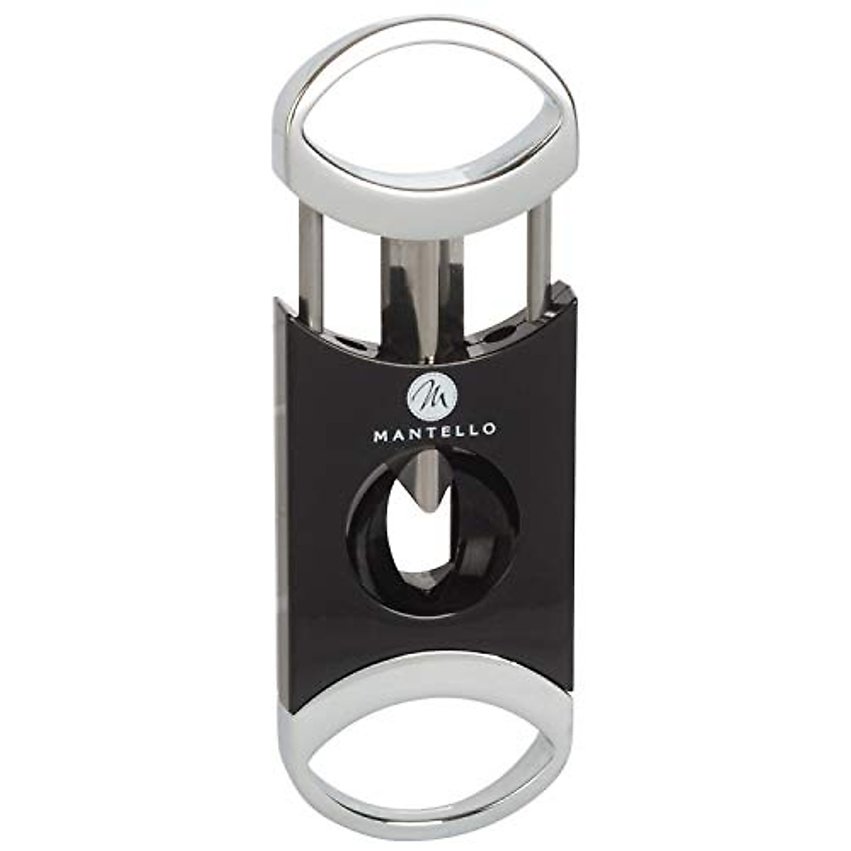 Mantello V-Cut Cigar Cutter Gloss Black in Gift Box