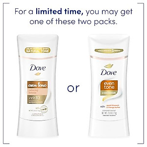 Dove Even Tone Antiperspirant Deodorant Stick Apple Blossom & Mango Butter 3 Count For Uneven Skin Tone 2.6 oz