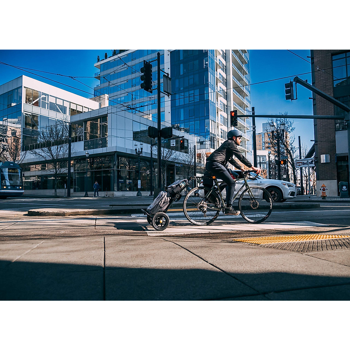 Burley Design Travoy, Compact Folding Cargo Bike Trailer , Black , 10