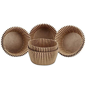 Gifbera Natural Odorless Cupcake Liners Standard Greaseproof Paper Muffin Baking Cups 200-Count, Natural Color