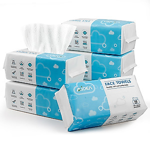 AIDEA Disposable Face Towels-600Ct, Makeup Remover Wipes, Cleansing Facial Wipes for Sensitive Skin, Facial Cleansing Towels, Makeup Removing, Nursing, Travel, Surface Cleaning