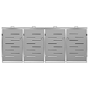 vidaXL Quadruple Wheelie Bin Shed 108.9"x30.5"x45.5" Stainless Steel