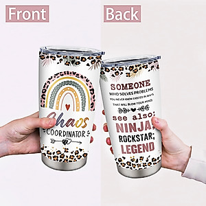 Coolertaste Chaos Coordinator Gifts, Chaos Coordinator Tumbler 20oz, Staff Appreciation Gift Ideas, Thank You Gifts for Teacher, Best Boss Gifts For Women, Unique Birthday Gifts for Women Coworker