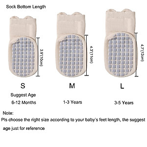 Exegawe Toddler Non Slip Socks, Cute Baby Socks with Grips Crew Socks 5 Pairs(M/1-3y)