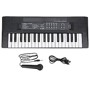 37 Key Electric Keyboard Piano Electronic Digital Piano Educational Musical Instrument with Microphone Recording Function Portable Piano Keyboard Teaching for Beginners Boys and Girls