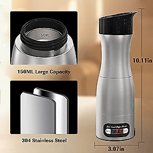 KreeySant Portable Coffee Maker 12V/24V Compact Espresso Machine for Driving Office Home, 3-in-1 Multi-Function Portable Espresso Maker with LED Screen Display Fast Heating