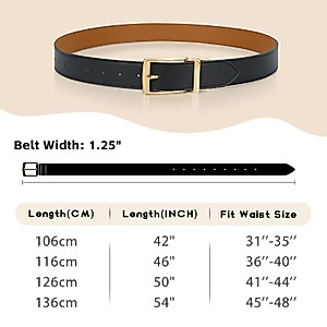 VONMELLI Reversible Belt for Women Women's Leather Belts for Jeans Pants Gold Buckle Fashion Ladies Dress Belt Trim to Fit Black Brown S