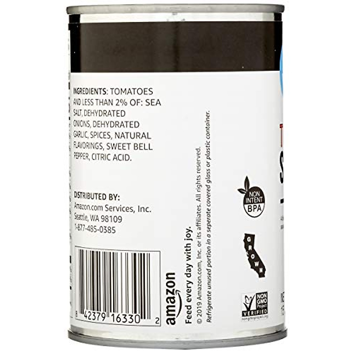 Amazon Brand - Happy Belly Tomato Sauce, 15 Ounce