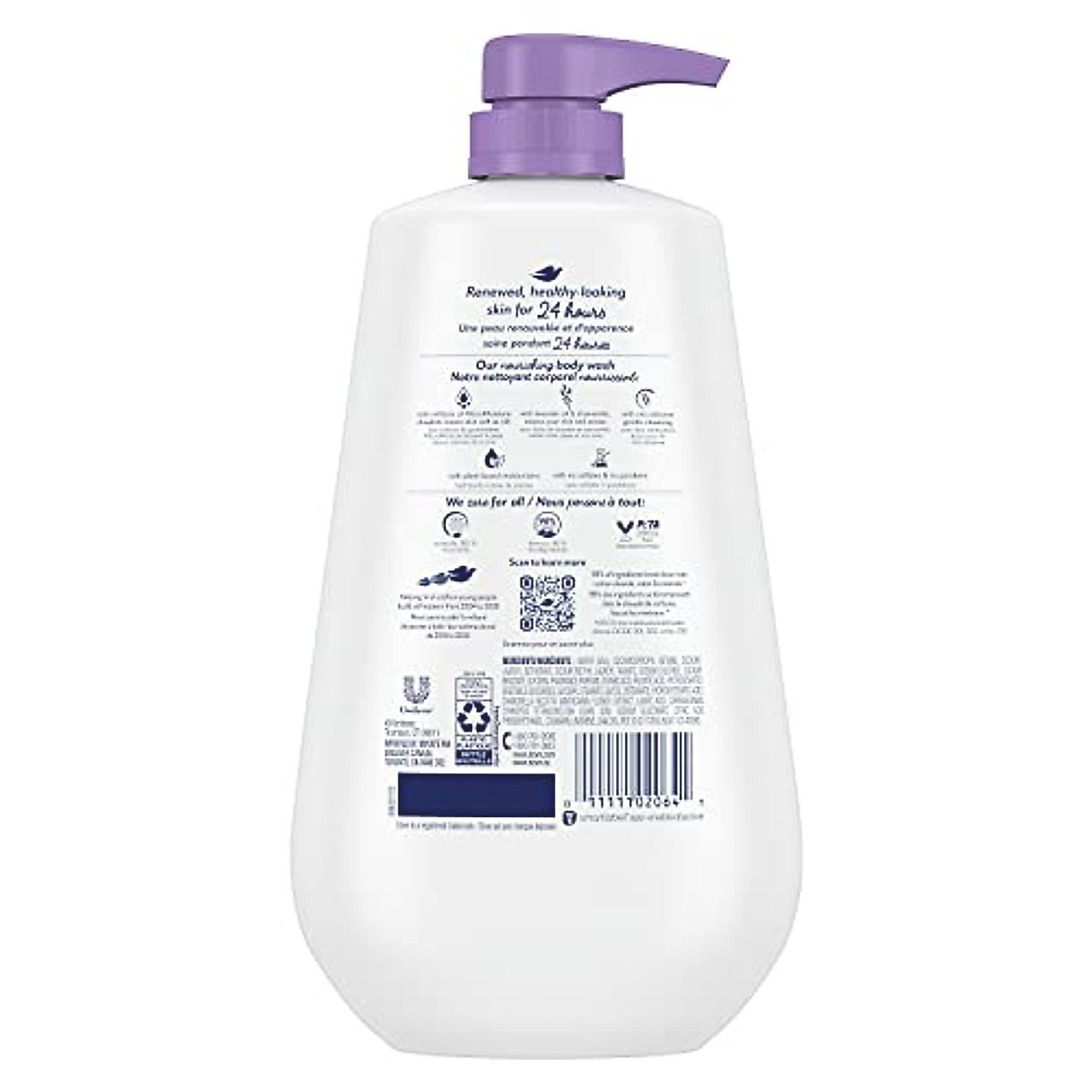 Dove Body Wash with Pump Relaxing Lavender Oil & Chamomile 3 Count for Renewed, Healthy-Looking Skin Gentle Skin Cleanser with 24hr Renewing MicroMoisture 30.6 oz