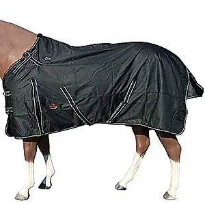 HILASON 1200D Turnout Light Winter Waterproof Rain Sheet Horse Sheet Black | Horse Sheet | Horse Turnout Sheet | Horse Sheets for Winter | Waterproof Turnout Sheets for Horses