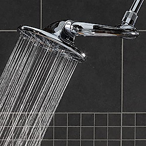 Waterpik SideWinder Adjustable Rain Shower Head, High Pressure PowerPulse Massage Shower Head, Chrome ASW-673E