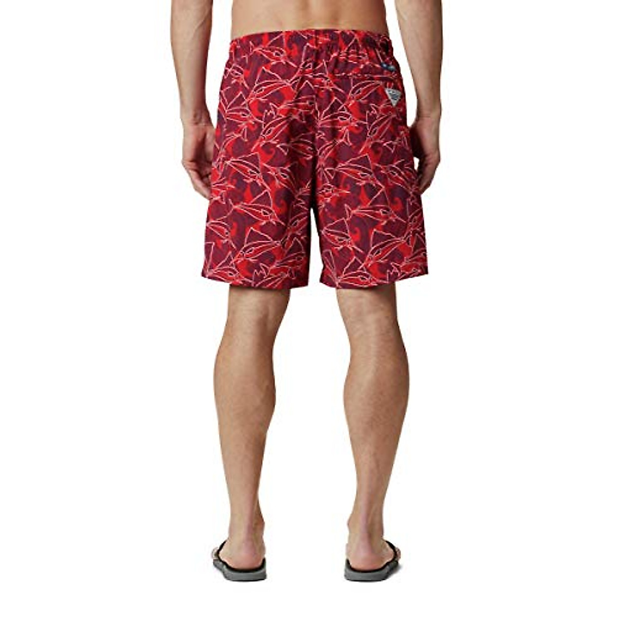 Columbia Men's Super Backcast Water Short, Red Spark Fish Wave Print, Medium x 6