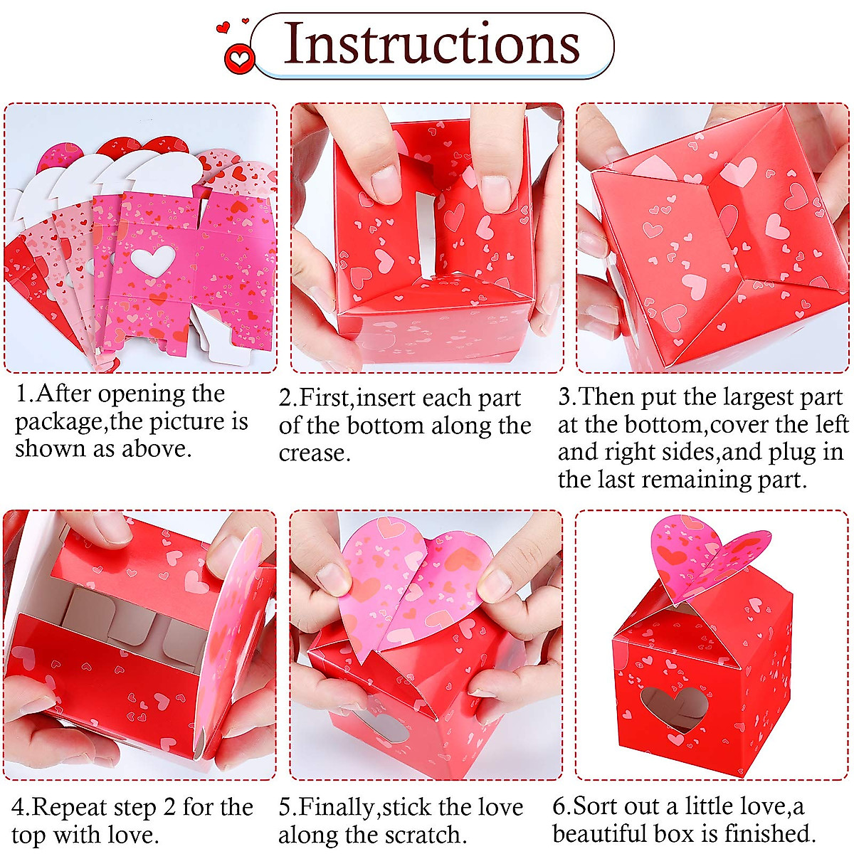 Small Valentines Boxes Valentines Hearts Box Valentine's Day Paper Wrapping Box with Heart Bow for Wedding Baby Shower Party Supplies, 3 Colors (9)