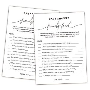 Baby Shower Family Feud Game - Pack of 30 Game Cards 1 Answer Key, Baby Shower Game for Boy & Girl, Gender Neutral Baby Shower Decorations, Baby Feud Game Supplies-07