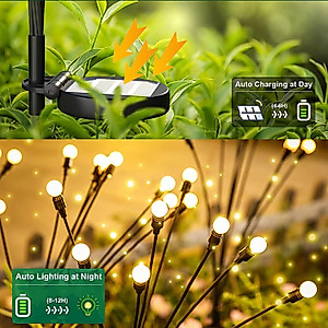 Solar Outdoor Lights for Garden, IP65 Waterproof Solar Lights for Outside, Sway by Wind, 32 LEDs Christmas Decorative Lights for Yard Patio Pathway Decoration, 4 Pack