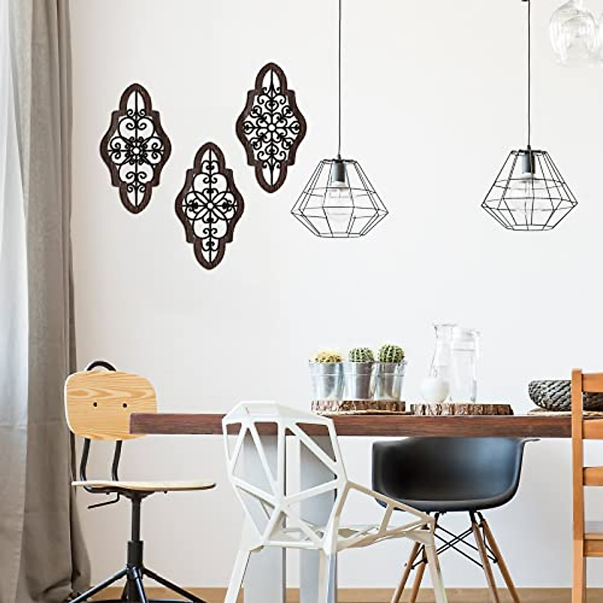 Blulu 3 Pieces Thicken Rustic Wall Decor Farmhouse Wall Art Decor Wood Hanging Decoration for Living Room Bedroom Home Indoor Outdoor Office(Stylish Style)