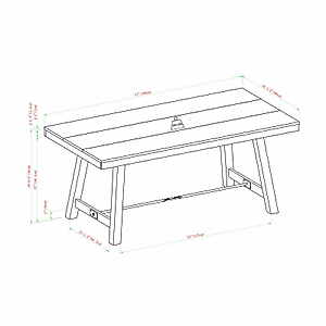 Walker Edison Liam Rustic Farmhouse Trestle Style Dining Table, 70 Inch, Dark Brown Oak