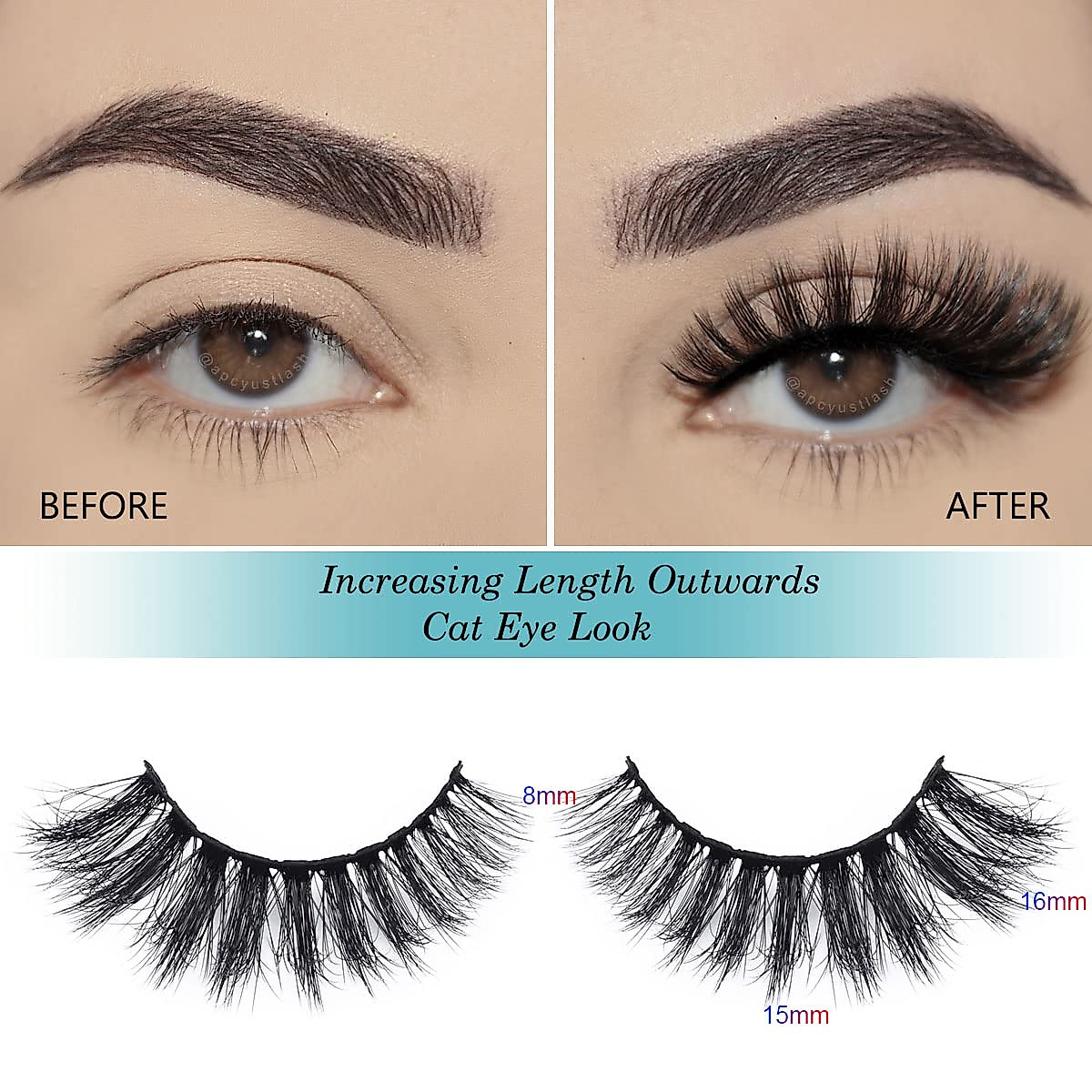 APCYUST Lashes Bulk 30 Pair Wholesale Faux Mink Eyelashes 5D Fluffy Eyelash 15mm 18mm 20mm Natural Medium Length Fake Lash with Portable Pack