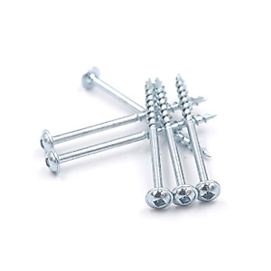 FGen 100pcs Square Groove Head Wash Wood Screw Coarse Tooth with Washer Head #8-2-1/2 inch