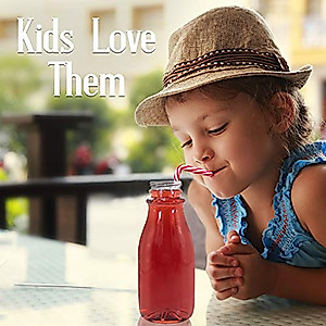 Upper Midland Products 12 oz Plastic Bottles with Lids, Jugs Plastic Milk Bottles For Parties Birthdays 12 Pack