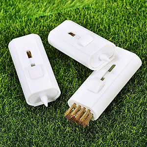 Gzingen 4pcs Retractable Golf Cleaning Brush, Double Side Golf Club Groove Cleaner Cleaning Tool with Brass Wire Bristle Brush Sharp Groove Cleaner, Ideal Gift for Golfer- Pocket Size