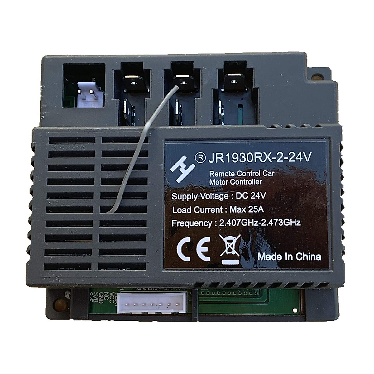 jiaruixin 2.4G Bluetooth Remote Control and Receiver Replacement for JR1930RX-2-24V，Applicable with Children's Electric Ride-on Vehicles