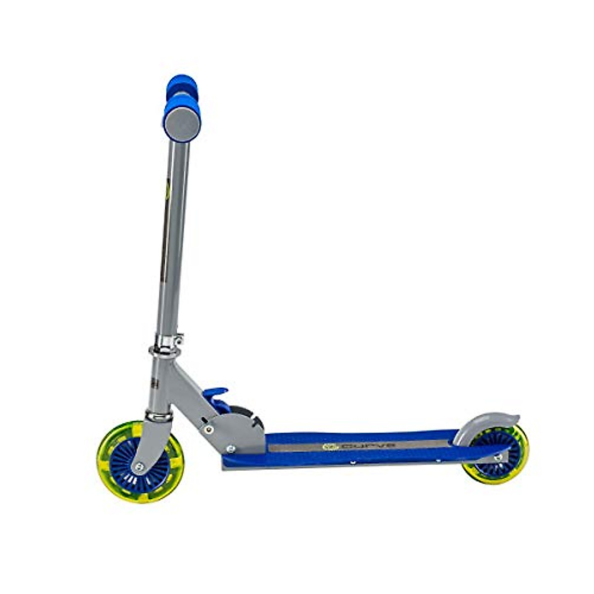 Curve ACTSCOT-488CV-BLU Kids Scooter W/Light Up Wheel and Plastic Deck, Easy Fold-N-Carry Design, Ultra-Lightweight, Portable Folding Design Comfortable & Safe Durable & Easy to Ride, Blue