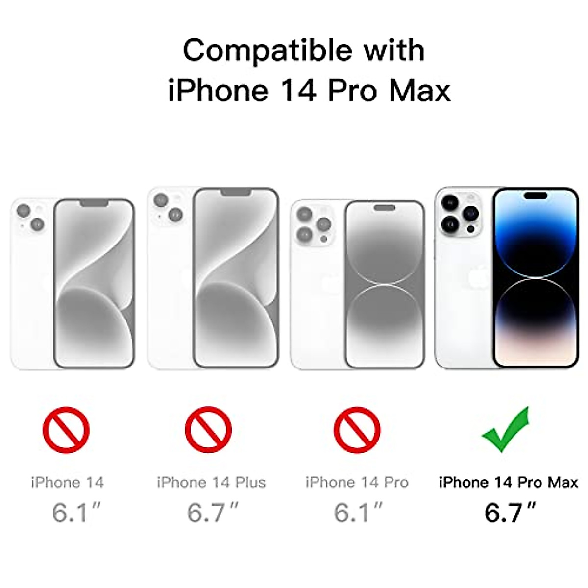 JETech Kickstand Case for iPhone 14 Pro Max 6.7-Inch (NOT for iPhone 14 Pro 6.1-Inch), Support Wireless Charging, Slim Shockproof Bumper Phone Cover, 3-Way Metal Stand (Clear)