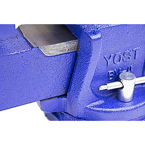 Yost Vises Tool 4-Inch Workshop Duty Bench Vise, Model BV-4, with 120-Degree Swivel Base, Blue
