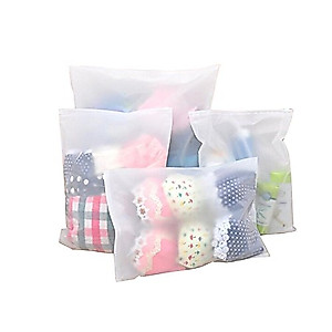 erioctry Waterproof Plastic Pouch Bag Organizer Packaging Bags Travel Storage Bag Luggage Shoes Cloth Suit Makeup Packing Pouch Bag Organizer Zip Seal Space Saving Bags (6-Pack of Different Sizes)